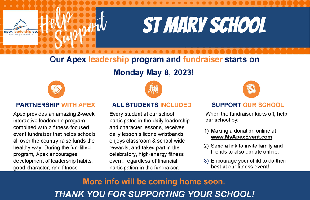 Our Apex Leadership Program and SMS Fundraiser Started Today! | St ...